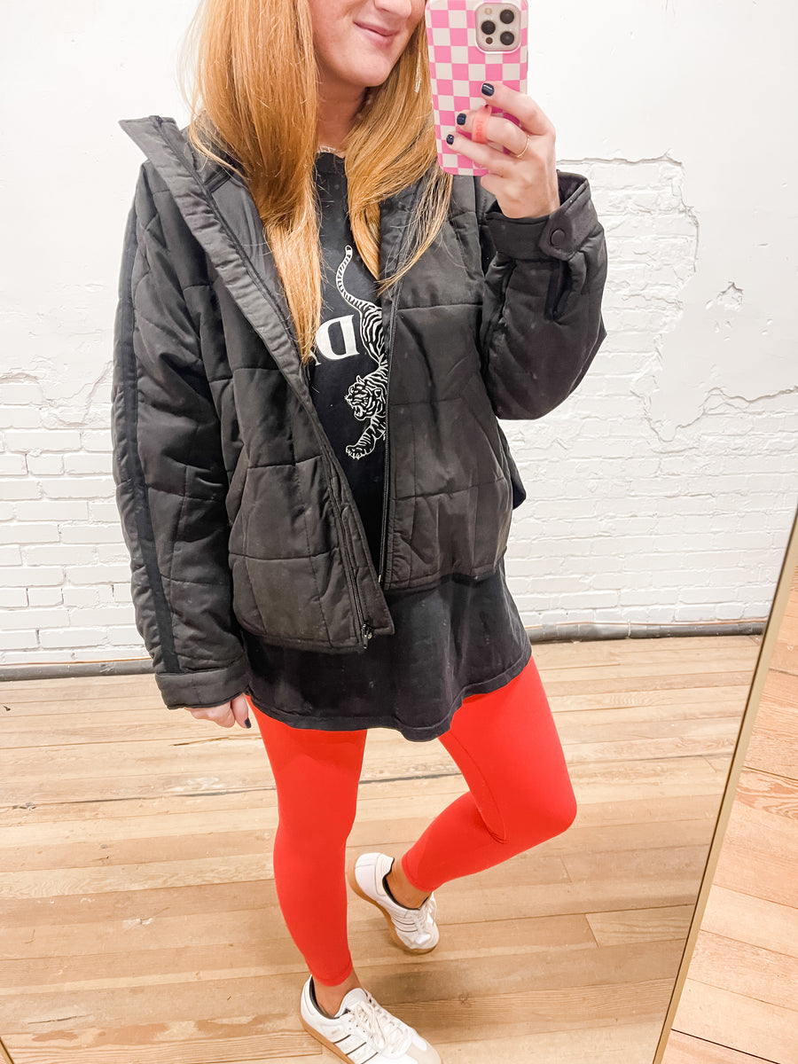 Kasey Quilted Jacket - Black – Hem Co.